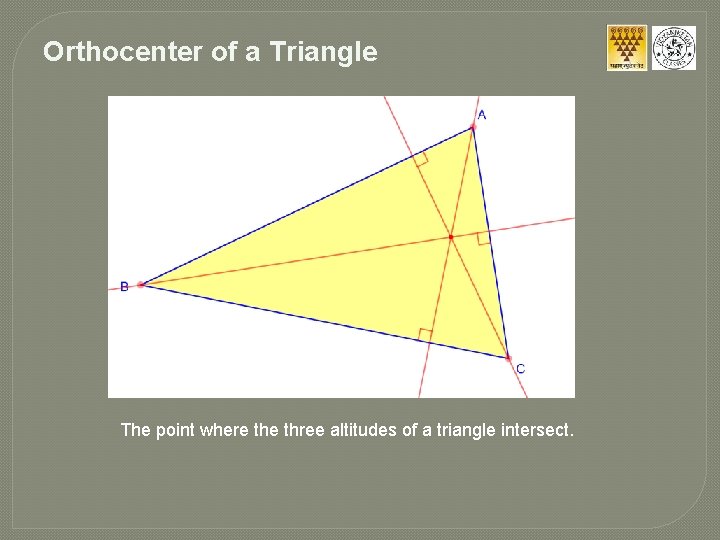 Properties of a Triangle P A Q B