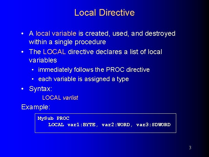 Assembly Language for IntelBased Computers Chapter 8 Advanced