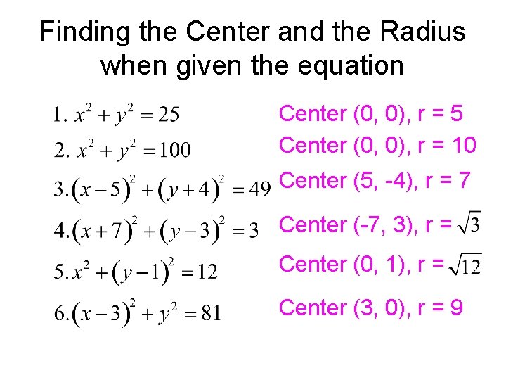 LESSON 10 4 Equations of Circles Created by