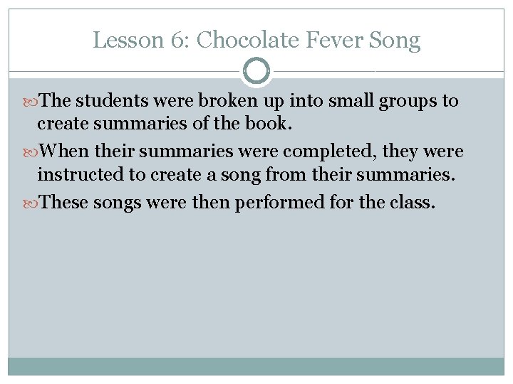 Chocolate Fever Unit BY ROBERT KIMMEL SMITH PRESENTATION