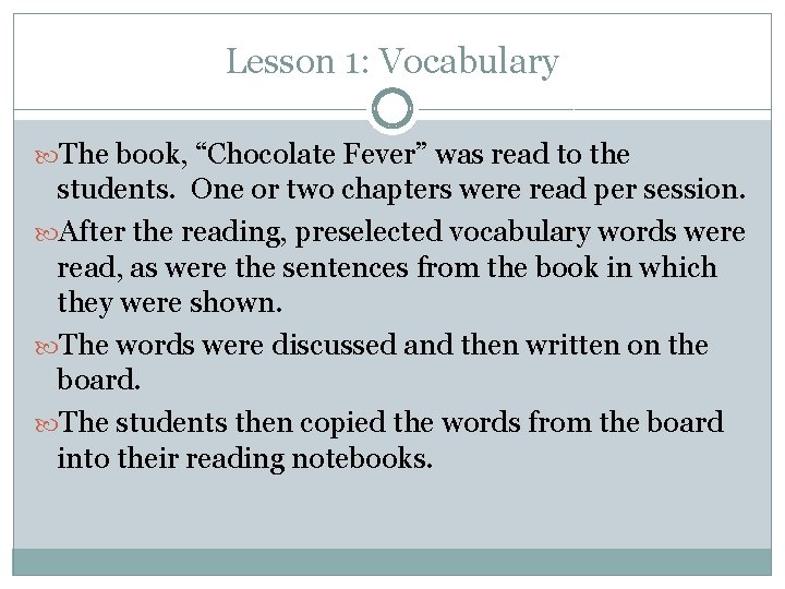 Chocolate Fever Unit BY ROBERT KIMMEL SMITH PRESENTATION