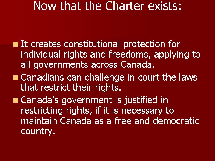 Rights and Responsibilities We have both Think about