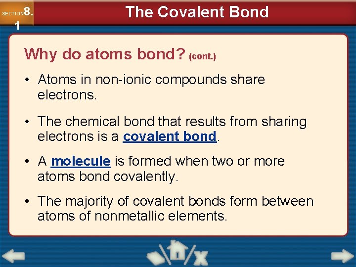 CHEMISTRY Matter and Change Chapter 8 Covalent Bonding