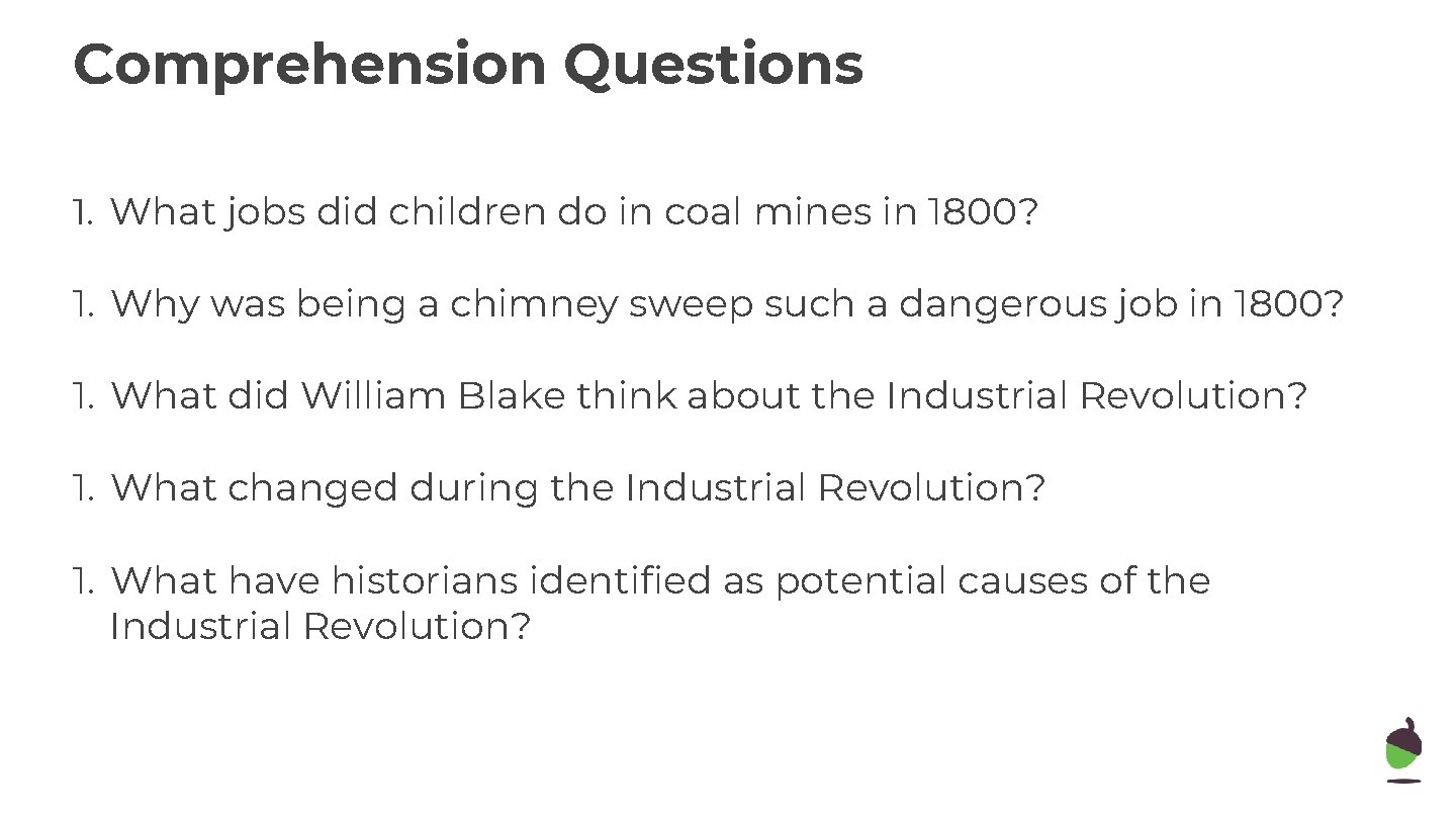 History Lesson 1 of 4 Child labour during
