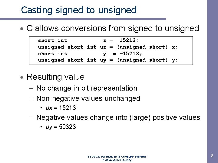 Integers Today Numeric Encodings Programming Implications Basic operations