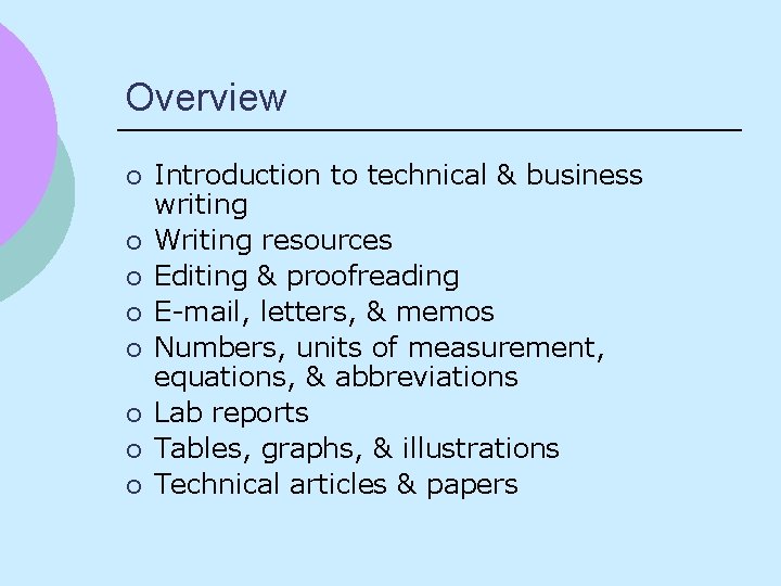 Technical Communications Basics Lab Reports More Metro Writing