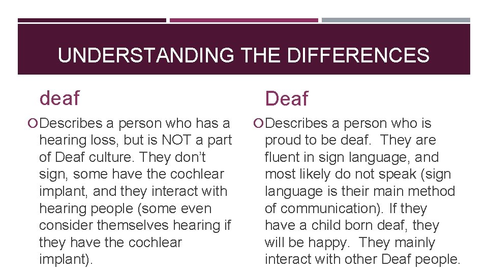 HEARING LOSSDEAFNESS COMMUNICATION COCHLEAR IMPLANTS Diana Burke MYTH