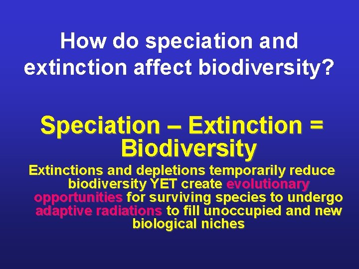 Evolution and Biodiversity Origins Niches and Adaptations What