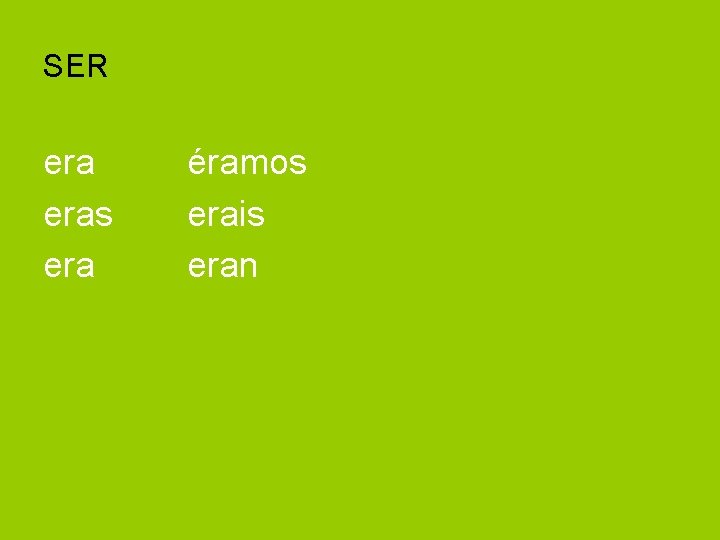Cuando eras nio Repaso del pretrito Remember the