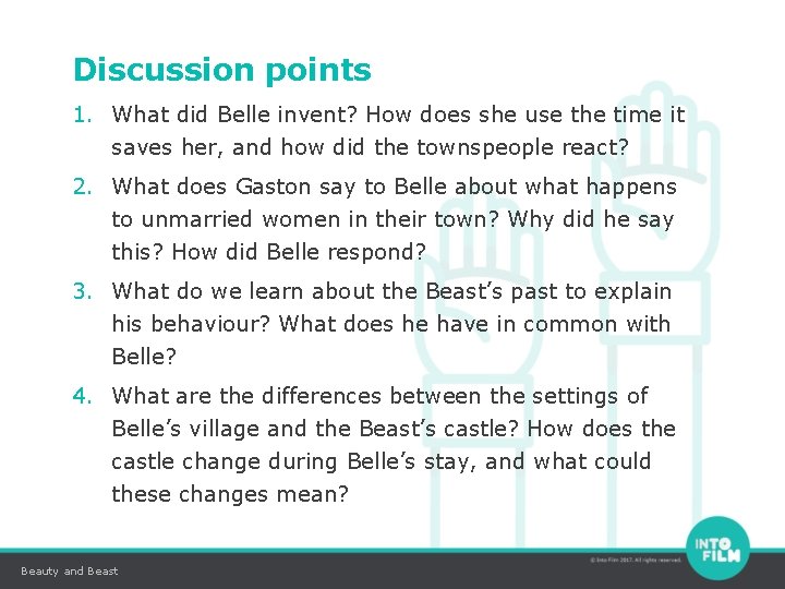 FILM DISCUSSION GUIDE Beauty and the Beast US