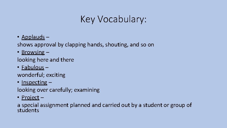 The Fabulous Perpetual Motion Machine Key Vocabulary Applauds