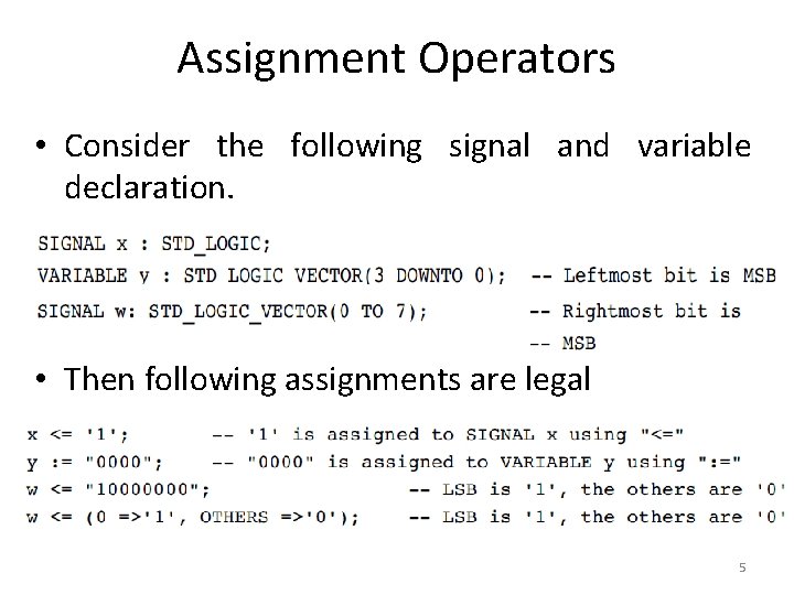 Advanced FPGA Based System Design Lecture8 VHDL Operations