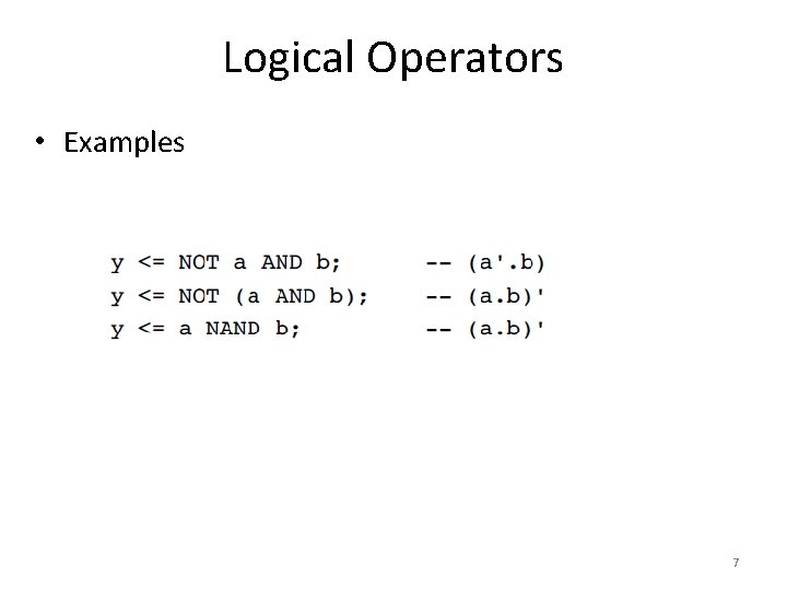 Advanced FPGA Based System Design Lecture8 VHDL Operations