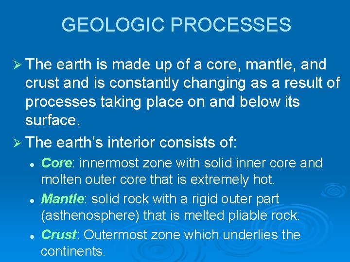 Chapter 14 Geology and Nonrenewable Mineral Resources GEOLOGIC