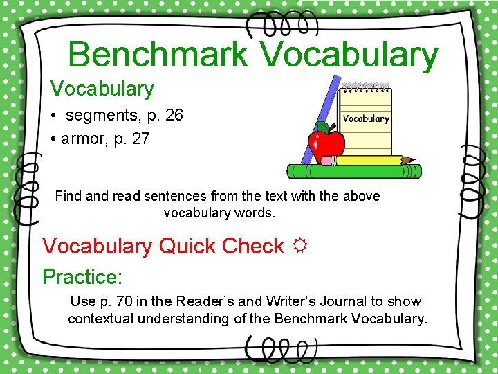 Objectives Reading Unit 1 Lesson 7 Module B