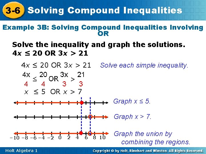 3 6 Solving Compound Inequalities Objectives Solve compound