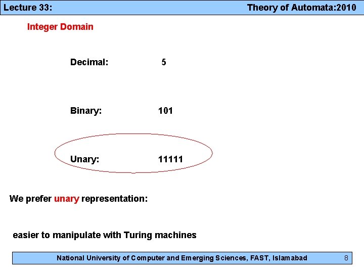 Lecture 33 Theory of Automata 2010 Computable Functions