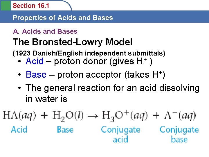 Section 16 1 Properties of Acids and Bases