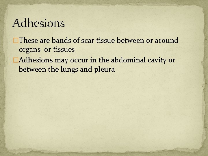 Complications of wound healing Hemorrhage Blood dyscrasias or