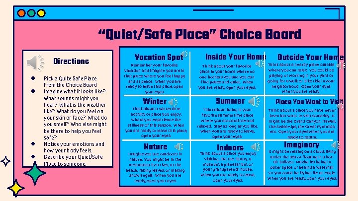QuietSafe Place Tool I remember my quietsafe place