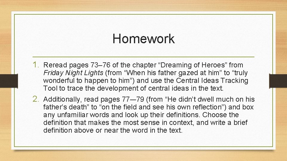 Objective I can analyze how the author unfolds