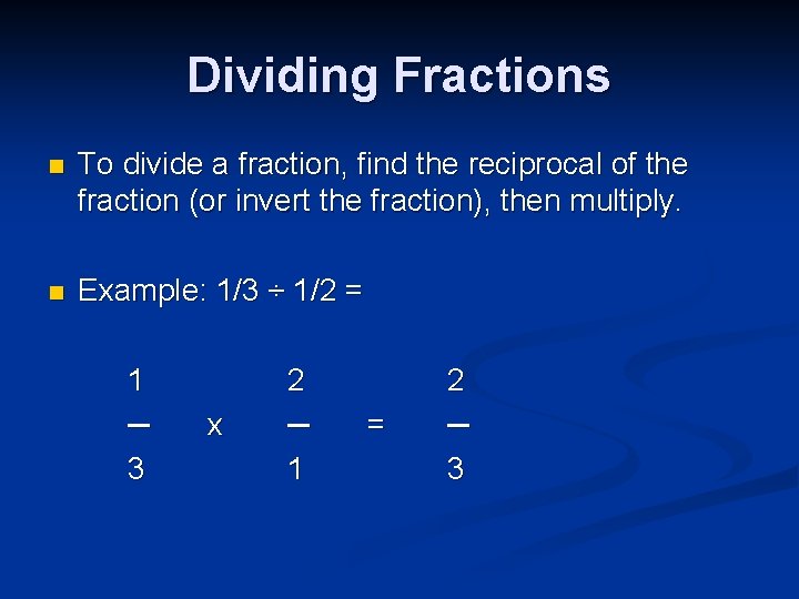 Calculations Chapter 6 Numbers n Knowing how to