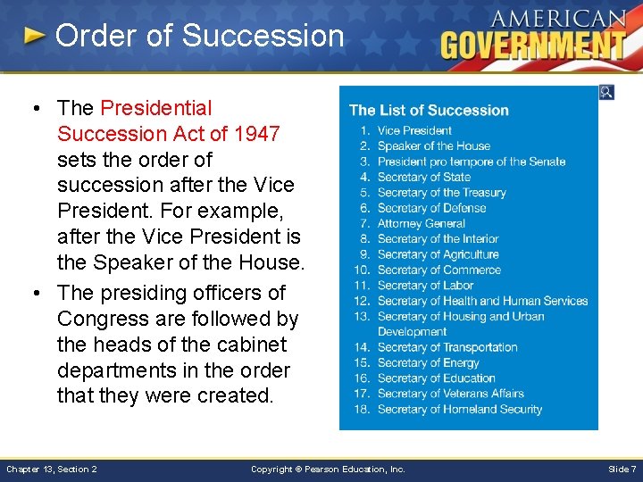 Chapter 13 The Presidency Section 2 ObjectivesLearning Targets
