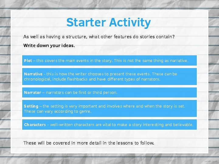 How to Plan a Good Story Lesson Objective