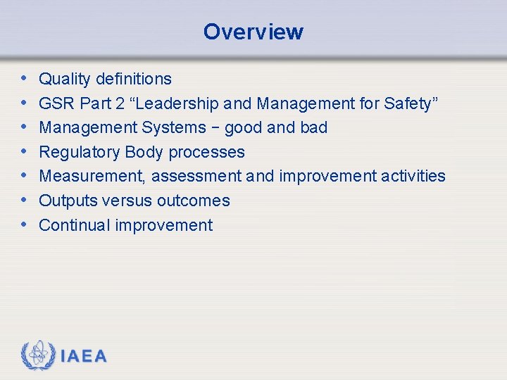 IAEA Training Course on Basic Radiation Protection and