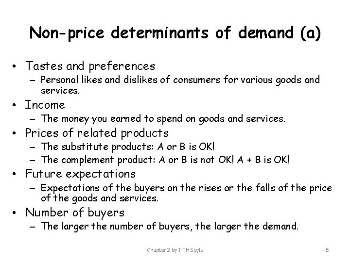 Chapter 2 Supply and Demand Objectives of chapter
