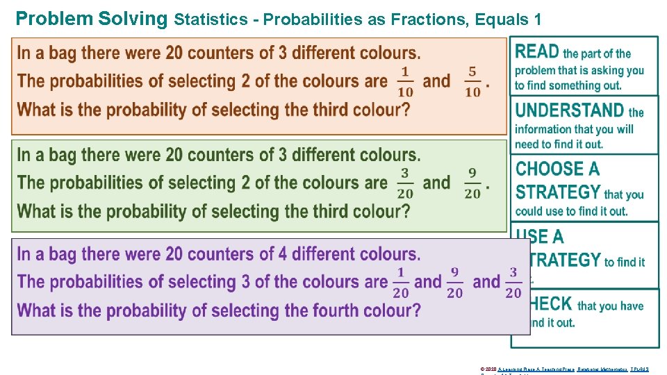 INST Solving Statistics Probabilities as Fractions Equals 1