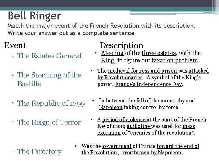 Things to Get Handouts from the back shelf