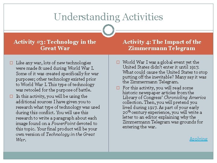 World War I Using Primary Sources Web Quest