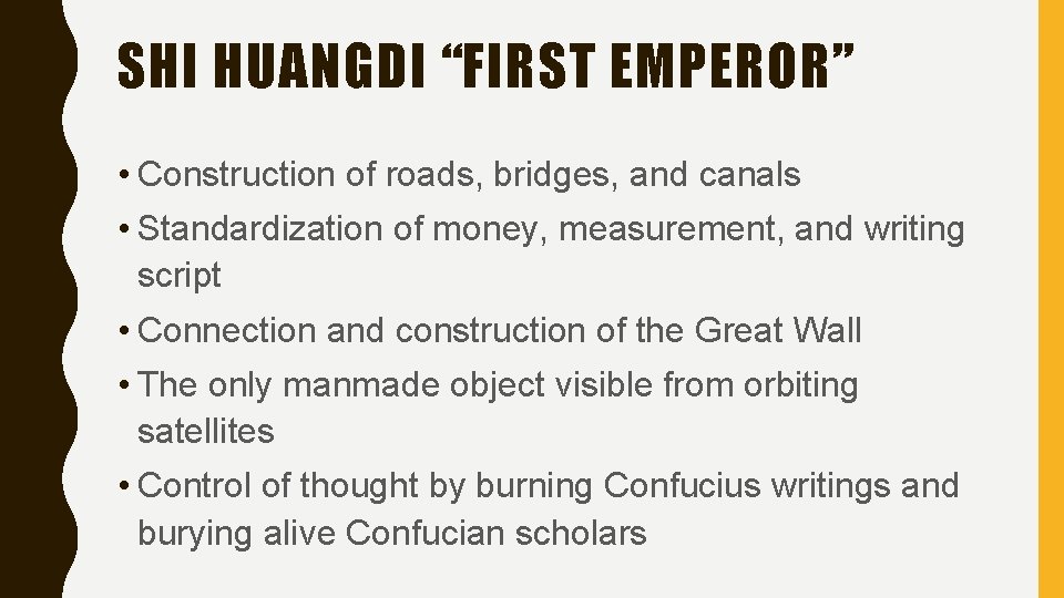 QIN DYNASTY FIRST DYNASTY IN CHINA 221 BCE