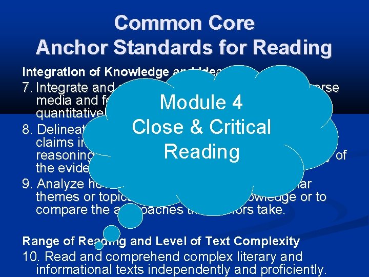 Literacy in Action Module 2 Text Comprehension Objectives