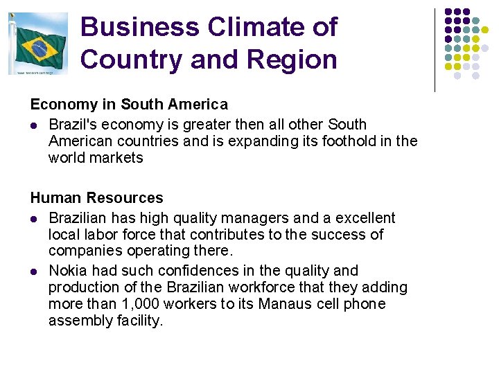 Brazil Country Report MIS 480 OU Fall 2004