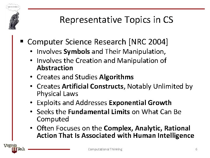 Computational Thinking Related Efforts CS Principles Big Ideas