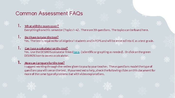 Algebra 1 Common Assessment 2 Review With Video