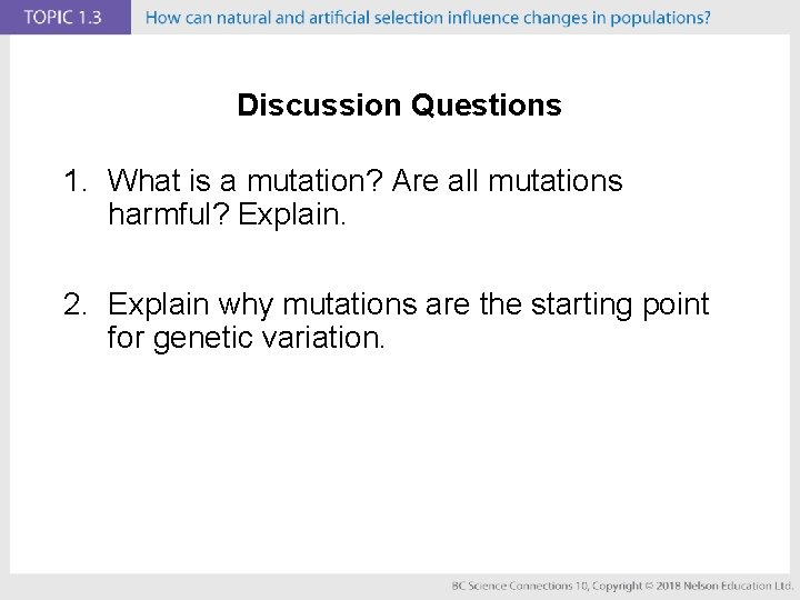 BC Science Connections 10 Unit 1 DNA is