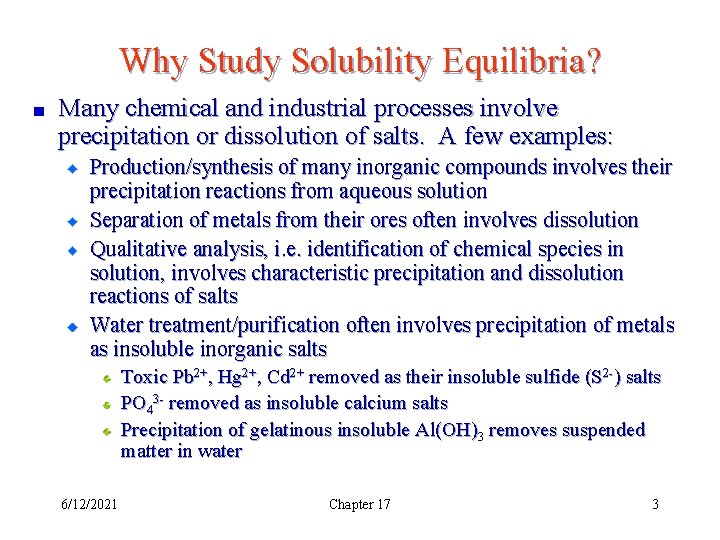 CH 160 General Chemistry II Lecture Presentation Solubility