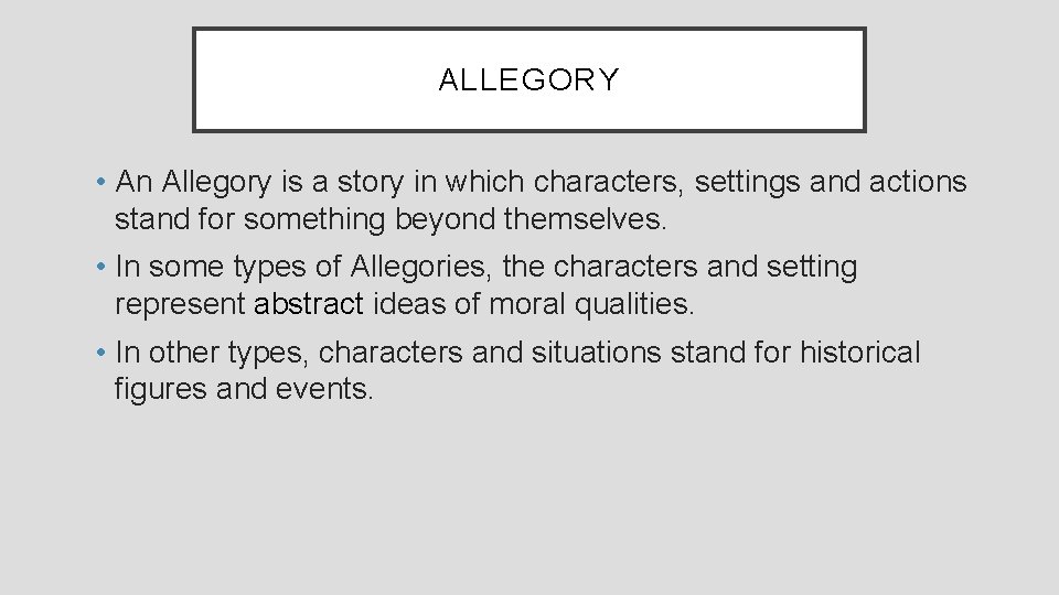 SYMBOLISM AND ALLEGORY PUBLIC INHERITED SYMBOLS INVENTED SYMBOLS