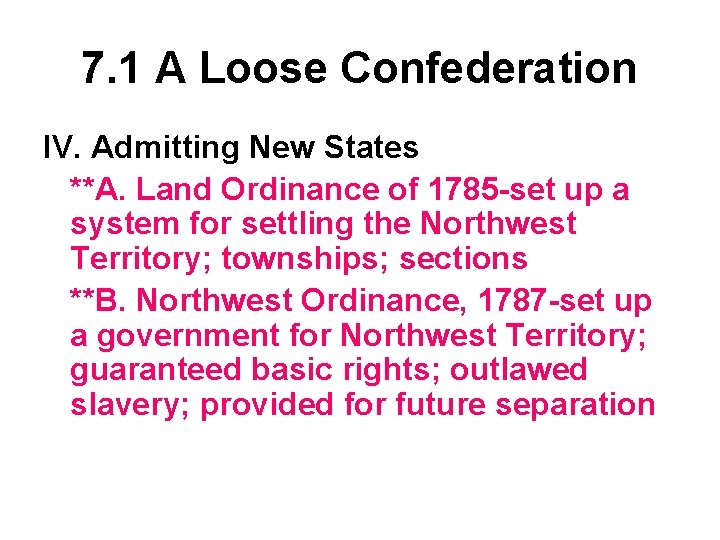 Chapter 7 Creating A Republic 7 1 MAIN