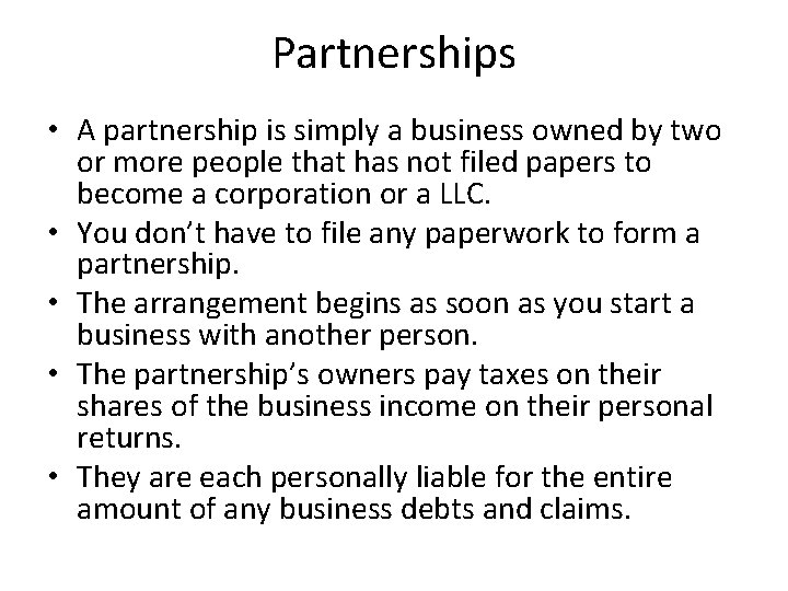 Business Ownership Structures Business Entity Most Common 1