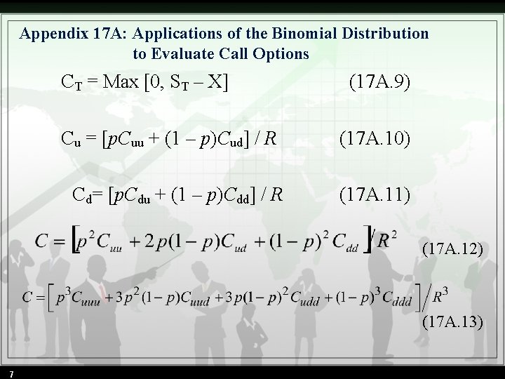 Appendix 17 A Application of the Binomial Distribution