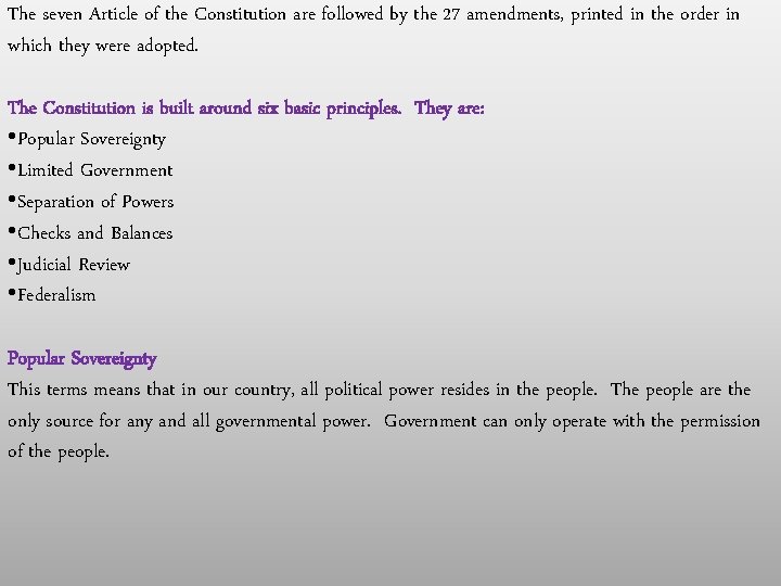 Chapter 3 Section 1 Basic Principles An Outline