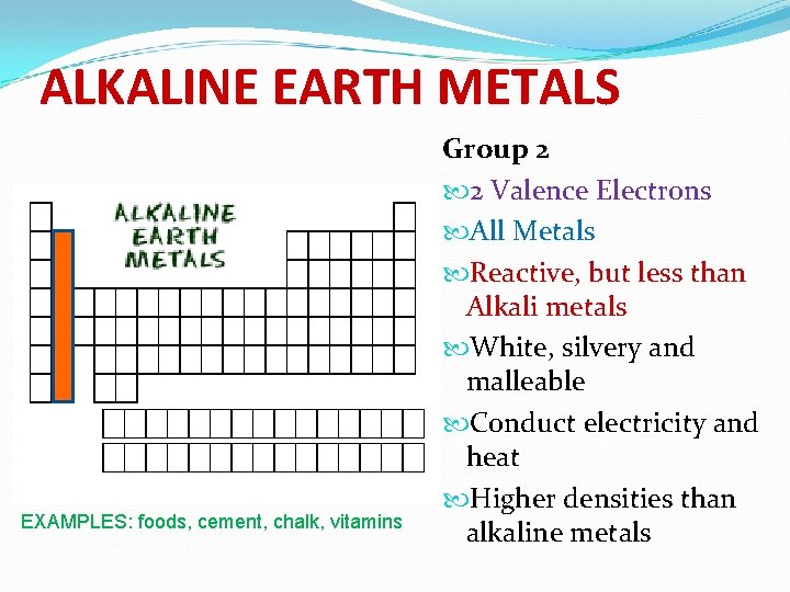 Coloring the Periodic Table Families Some images are