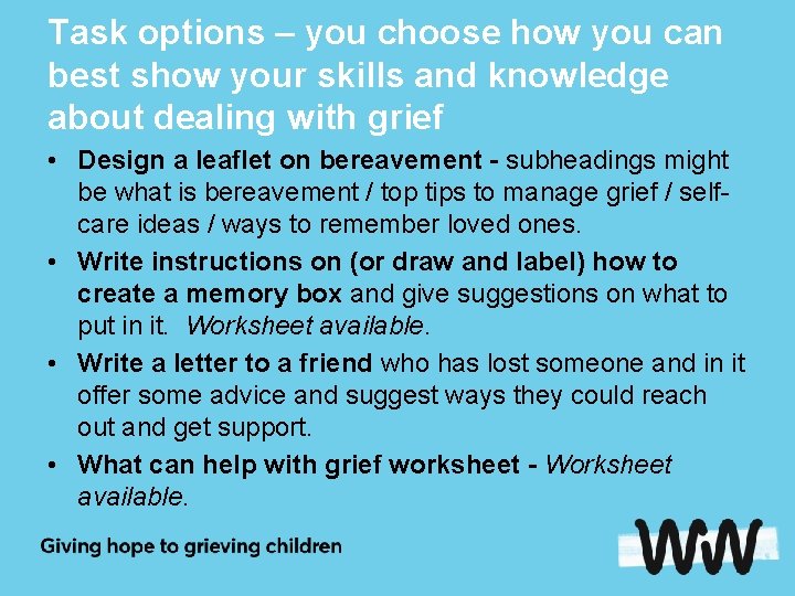 Learning about loss and bereavement Lesson resource for