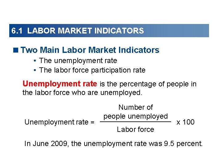 6 Jobs and Unemployment CHAPTER CHECKLIST When you