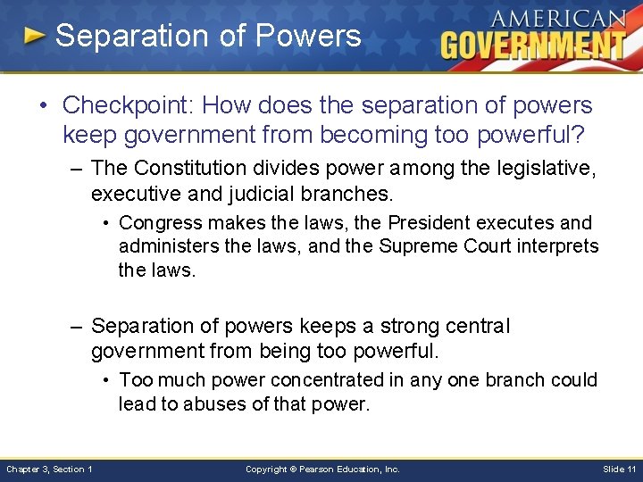 Chapter 3 The Constitution Section 1 ObjectivesLearning Targets