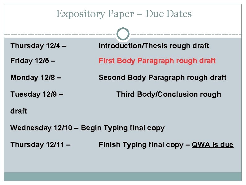 Writing an Expository Paper Day 2 Objective Students